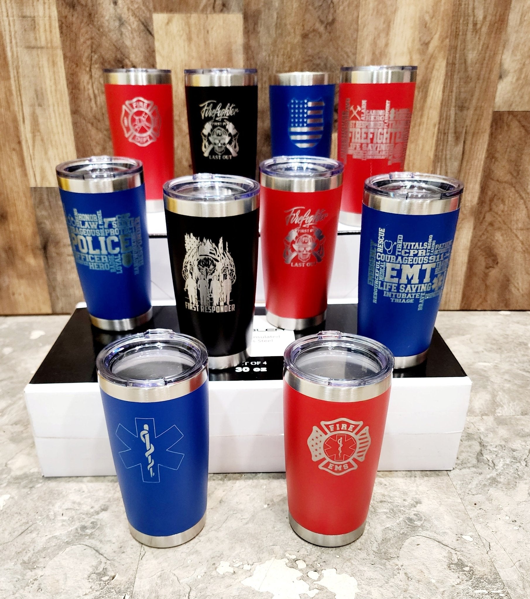First Responder Engraved Tumblers - 20oz, 30oz Personalized Tumbler, C